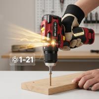 China TG1810 16.8V Brushless Drill 60N.M Max Torque Dual Speed 2 Batteries 3/8