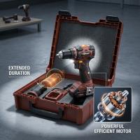 China TG1810 16.8V Brushless Drill 60N.M Max Torque Dual Speed 2 Batteries 3/8