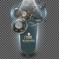 China Single Phase Air Compressor 8 Bar 100L Vertical Tank 1.5KW Quiet Workshop Unit for sale