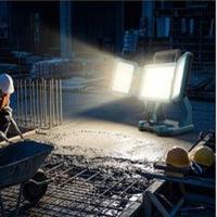 China 150W Dual Head LED Flood Work Light 7200LM Portable Jobsite Lamp Foldable Wide Coverage for sale