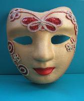 China Pulp Molded Party Masks NYM0607 - Unbleached DIY Paintable Design, 2000 Pieces MOQ, Biodegradable Material for sale