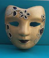 China Pulp Molded Party Masks NYM0607 - Unbleached DIY Paintable Design, 2000 Pieces MOQ, Biodegradable Material for sale