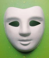 China Pulp Molded Party Masks NYM0607 - Unbleached DIY Paintable Design, 2000 Pieces MOQ, Biodegradable Material for sale