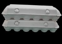 China Disposable 10-Cavity Paper Molded Egg Carton with Hinged Lid - 2×5 Configuration, Recycled Paper Pulp Material for sale