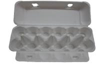 China Disposable 10-Cavity Paper Molded Egg Carton with Hinged Lid - 2×5 Configuration, Recycled Paper Pulp Material for sale
