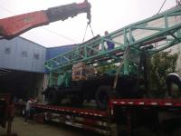 China Eight - Tyres Trailer Chassis Farm Water Well Drilling Rig With Tricon Bit for sale