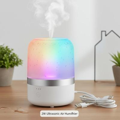 China 2w Ultrasonic Air Humidifier Featuring USB Cable and 7 Colorful Lights Perfect for Maintaining Optimal Humidity Levels in Various Environments for sale