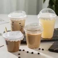 China Polylactic Acid Sheet Cold Bubble Tea Milk Tea Cup PLA With Lid for sale