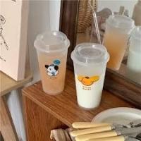 China Polylactic Acid Sheet Cold Bubble Tea Milk Tea Cup PLA With Lid for sale