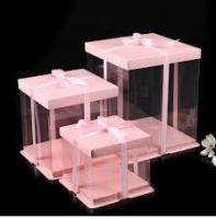 China Biodegradable Plastic Sheet Cake Gift Folding PET Plastic Packaging Box for sale