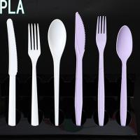 China Colorful Cornstarch Disposable Fork Fruit Serving Salad PLA Plastic Dessert Compostable for sale
