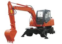 China Heavy Equipment Excavator , 0.4 M3 Bucket Capacity 8 Tonne Wheeled Excavators for sale
