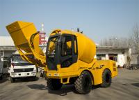 China 3CBM 4WD Mini Mobile Concrete Pan Mixer , 3000L Self Loading Construction Mixer Machine for sale