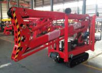 China Wired Remote Control Hydraulic Boom Lift , High Strength Steel Articulating Boom Lift for sale