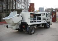 China Cummins Engines Hydraulic Concrete Pump , 0.9CBM Hopper Truck Mounted Concrete Pump  for sale