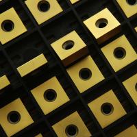 China 10pcs Yellow Carbide Cutter Inserts PVD Coating Metal Cutting Inserts for sale