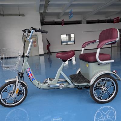 China Sturdy Steel Frame 2-Seater Pedal Tricycle with Customizable Cargo Area - Lightweight Commuter for Urban & Rural Transport for sale