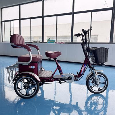 China Reddish Brown Adult Convertible Electric Tricycle with 500-800W Motor and 30-50km Range for Leisure Travel for sale