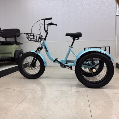 China Adult Fat Tire Tricycle with Dual Baskets - Stable 3-Wheel Design for Commuting and Shopping Transport for sale