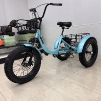 China Adult Fat Tire Tricycle with Dual Baskets - Stable 3-Wheel Design for Commuting and Shopping Transport for sale
