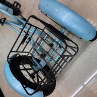 China Vintage Fat Tire Adult Tricycle with Dual Metal Baskets - Light Blue Color for Leisure & Cargo Transport for sale