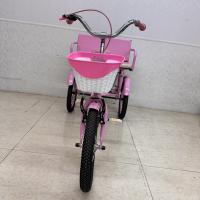 China Retro Pink Two-Seater Pedal Tricycle with Dual Basket Storage for Adult Leisure and Commuting for sale
