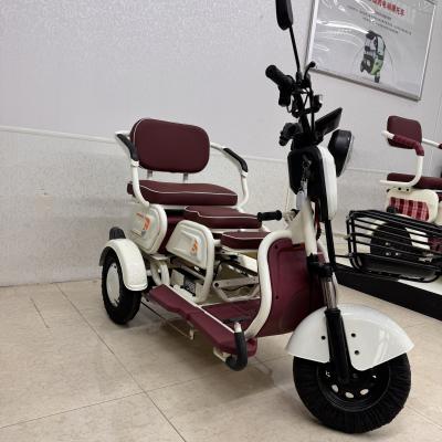 China 2-Seat Three-Wheeled Electric Mobility Scooter with 30-40km Range and Steel Frame for Family Travel for sale