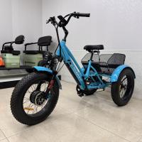 China 6061 Rim Blue Lightweight Electric Tricycle Dual Motor + Smart Dashboard for sale