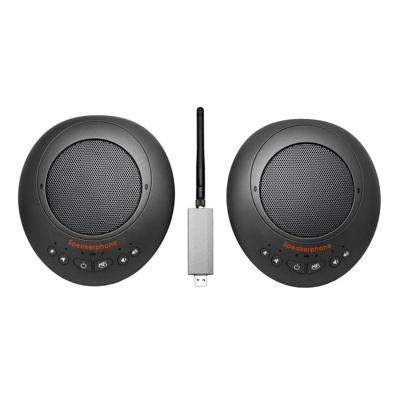 China 2.4G wireless 360 degree battery powered best microphone for zoom meetings Dual Chatpod mic for video conferencing for sale