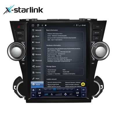 China 12.1 Inch Vertical Screen Car Stereo Radio for Toyota Highlander 2011-2015 Android 13 Octa Core for sale