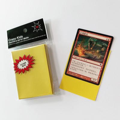 China Yellow Magic Gathering Card Sleeves Polypropylene Back 66X91mm for sale