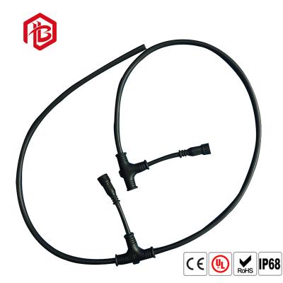 China IP67 Electrical 3 Way T Type Wiring Connector 2Pin 3Pin 4Pin for sale