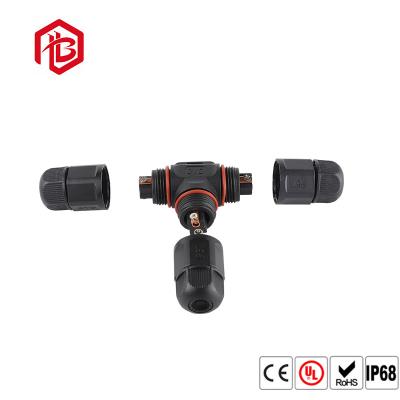 China IP67 IP68 Screw Contact 2 3 Pin T Type Waterproof Wire Connector 2/ 3 Way for sale