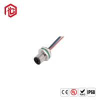 China Rear Front Panel Mount M12 Male Female Connector Waterproof A Code 3pin 4pin 5pin 8pin 12pin for sale
