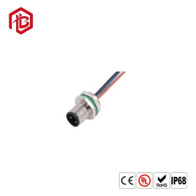 China Rear Front Panel Mount M12 Male Female Connector Waterproof A Code 3pin 4pin 5pin 8pin 12pin for sale