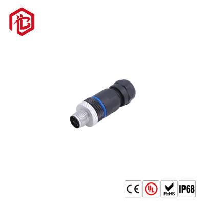 China M12 Connector Waterproof IP67 Square Flange Male 2/3/4/5Pin Panel Mounted Socket Connector for sale
