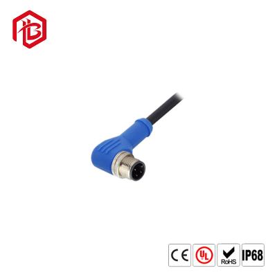 China M12 S-Coded Power Connector 4 Pin Waterproof Molded Corded Plug for sale