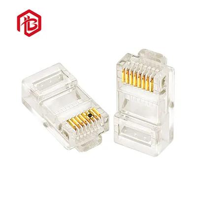 China High Performance CAT5 UTP Modular Plug Male/Female Cat5e Cat6 8p8c Shielded Pass Ethernet RJ45 PCB RF Power Cable Connector for sale
