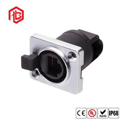 China Waterproof Male/Female RJ45 Network Connector with Copper Contacts and Nylon Housing IP68 Rated for sale