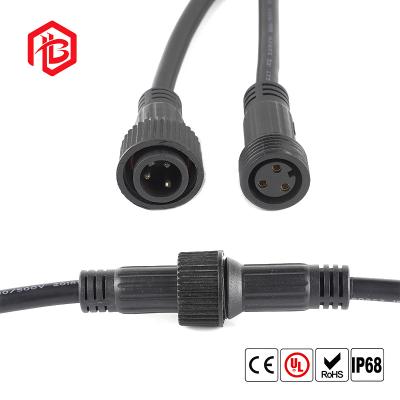 China BETT M23 IP68 Waterproof Black PVC Electric Connector Led Outdoor Lighting 2 Pin Male/Female for sale