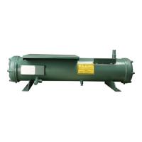 China Shell and Tube Sea Water Cooled Condenser Heat Exchanger 3-80 HP Capacity with 12-54mm Connections for sale