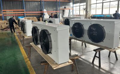 China Inner Grooved Heat Exchanger Cold Room Air Cooler Blue With Copper Tube for sale