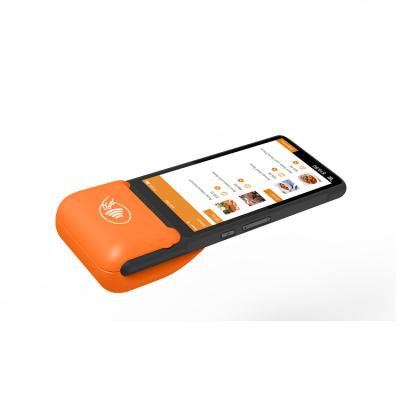 China Smart Mobile Android Smart POS Terminal Touch Screen Handheld With Barcode Scanner for sale