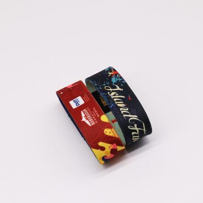 China Textile Polyester Elastic RFID Wristband Woven 13.56Mhz for Festival Access Control for sale