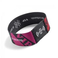 China Textile Polyester Elastic RFID Wristband Woven 13.56Mhz for Festival Access Control for sale
