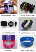 China NFC213 RFID Festival Wristbands Elastic Fabric Reusable Ultralight Ev1 Woven Material for sale