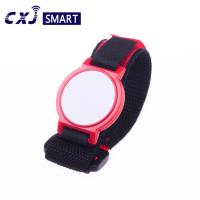 China Contactless Fabric RFID NFC Bracelet Silicone Woven  1k Chips for sale