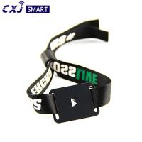 China 1k Band RFID Woven Fabric Wristbands S50 For Festival Wedding for sale