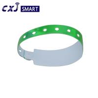 China Adjustable Waterproof RFID NFC Bracelet Soft Pvc Ultralight C For Ticket for sale