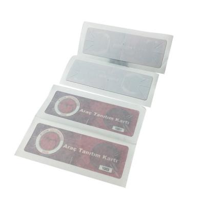 China Windshield UHF RFID Tag Sticker , Anti Transfer RFID Label Sticker for Vehicle Management for sale